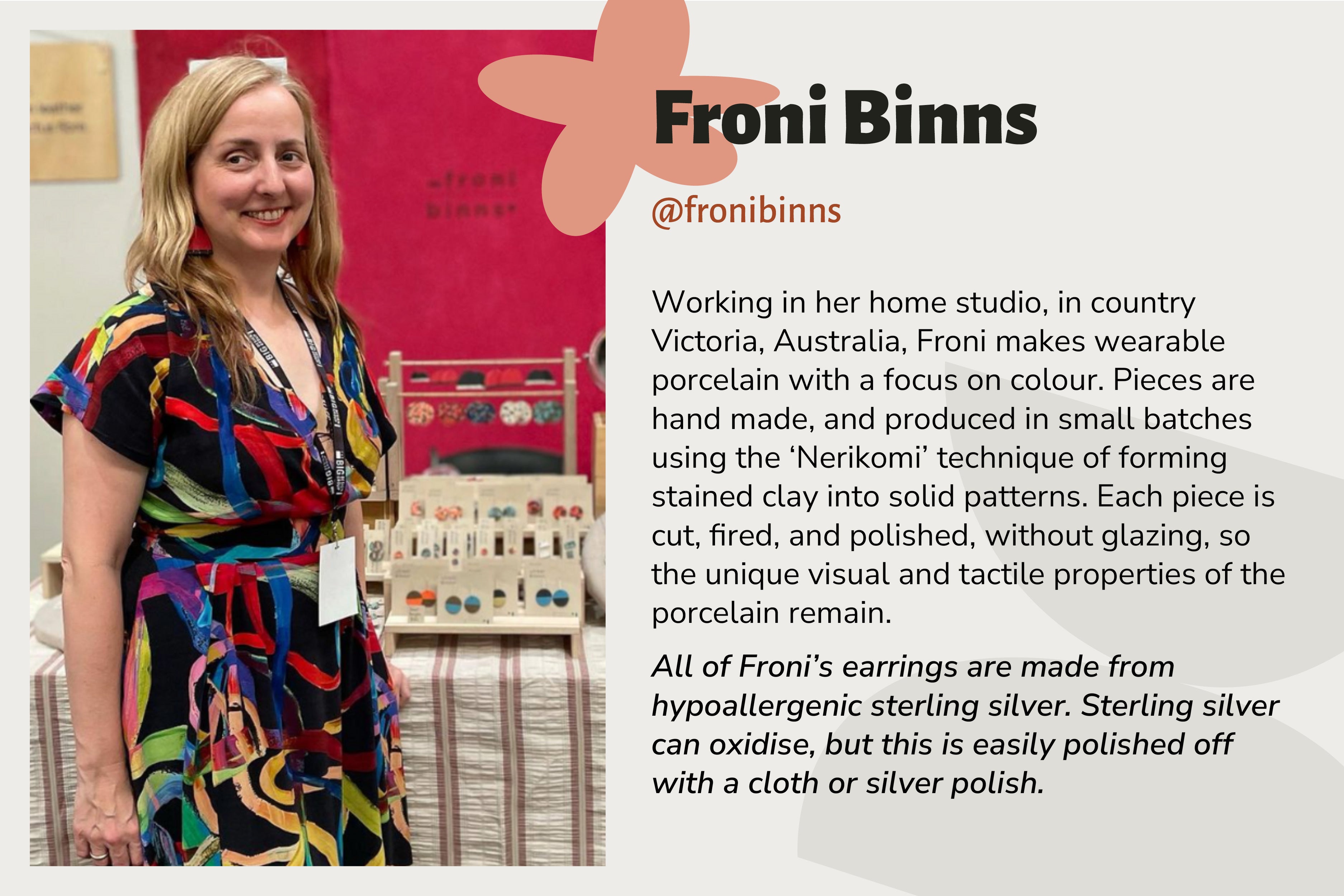 Froni Binns Dangle Earrings– Northcote Pottery Supplies